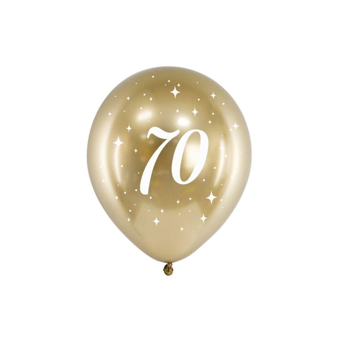 6 Glossy Gold 70th Birthday Party Balloons Gold Birthday | Etsy