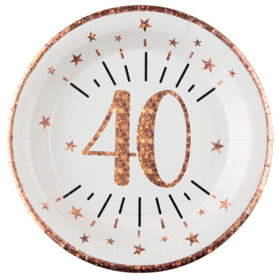40th Birthday Party Rose Gold 40th Birthday Tableware 40th - Etsy