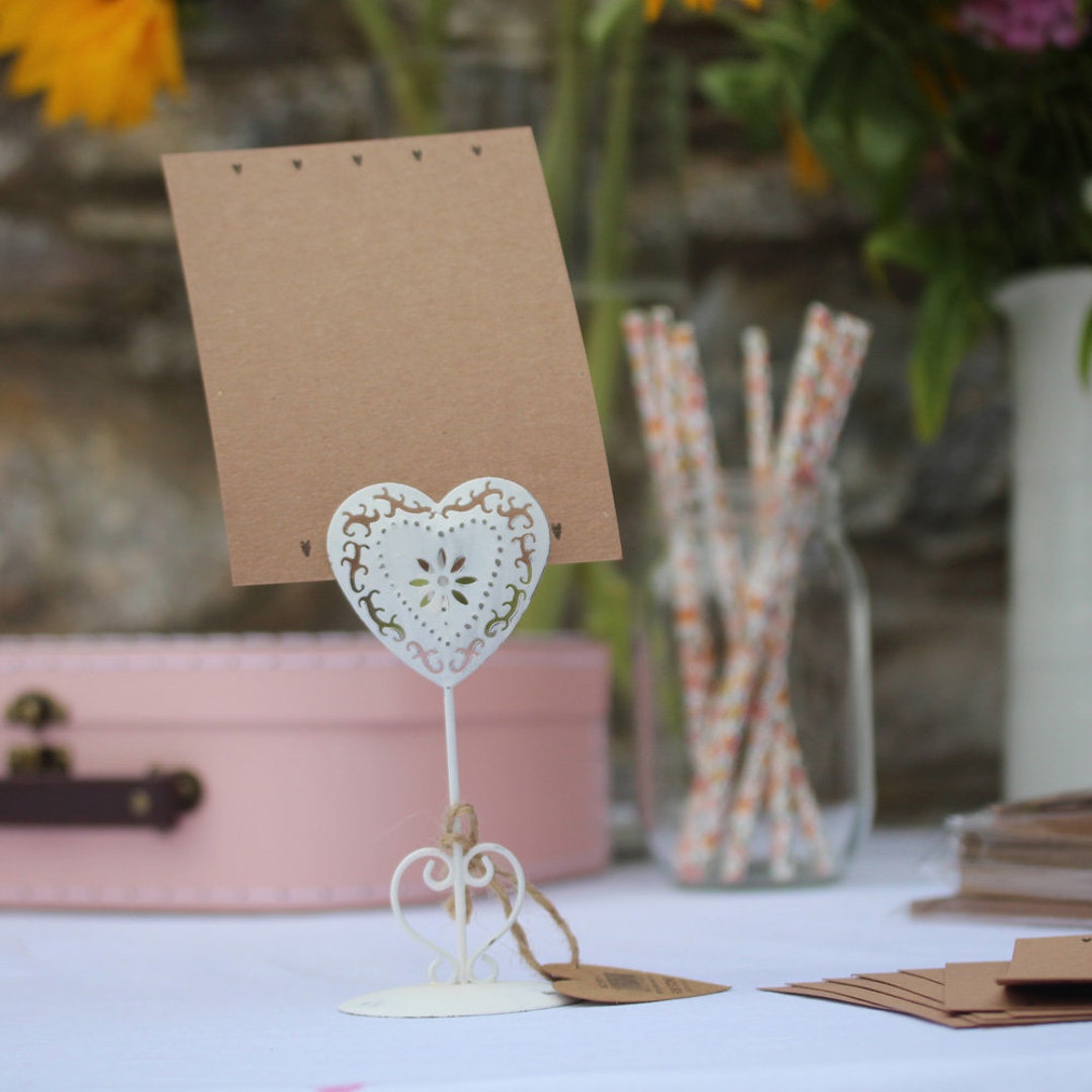 8 Wedding Table Place Cards, Personalise Brown Wedding Name Cards ...