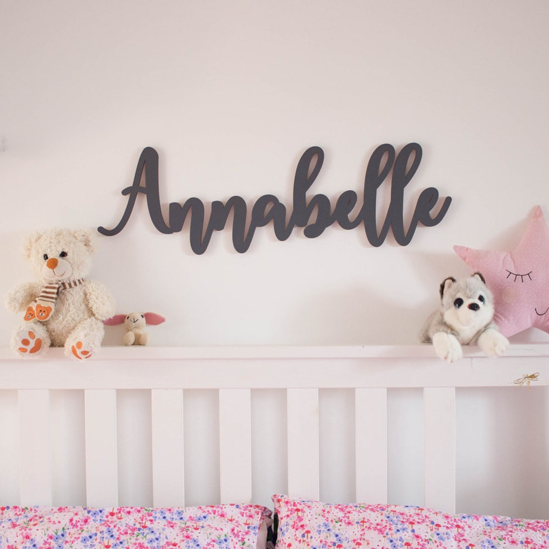 Personalised Wooden Name Sign, Childrens Wall Sign, Nursery Decoration ...