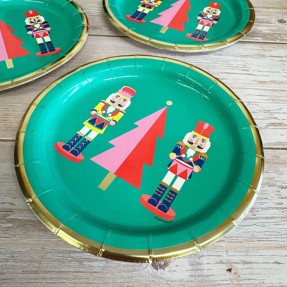 8 Vibrant Small Christmas Nutcracker Dessert Plates, Holiday Partyware ...