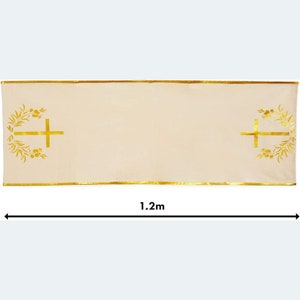 Gold Cross Fabric Table Runner, Christening Religious Celebrations ...