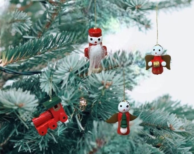 Christmas Decorations Wooden Peg Dolls Hanging Tree Ornaments. - Etsy
