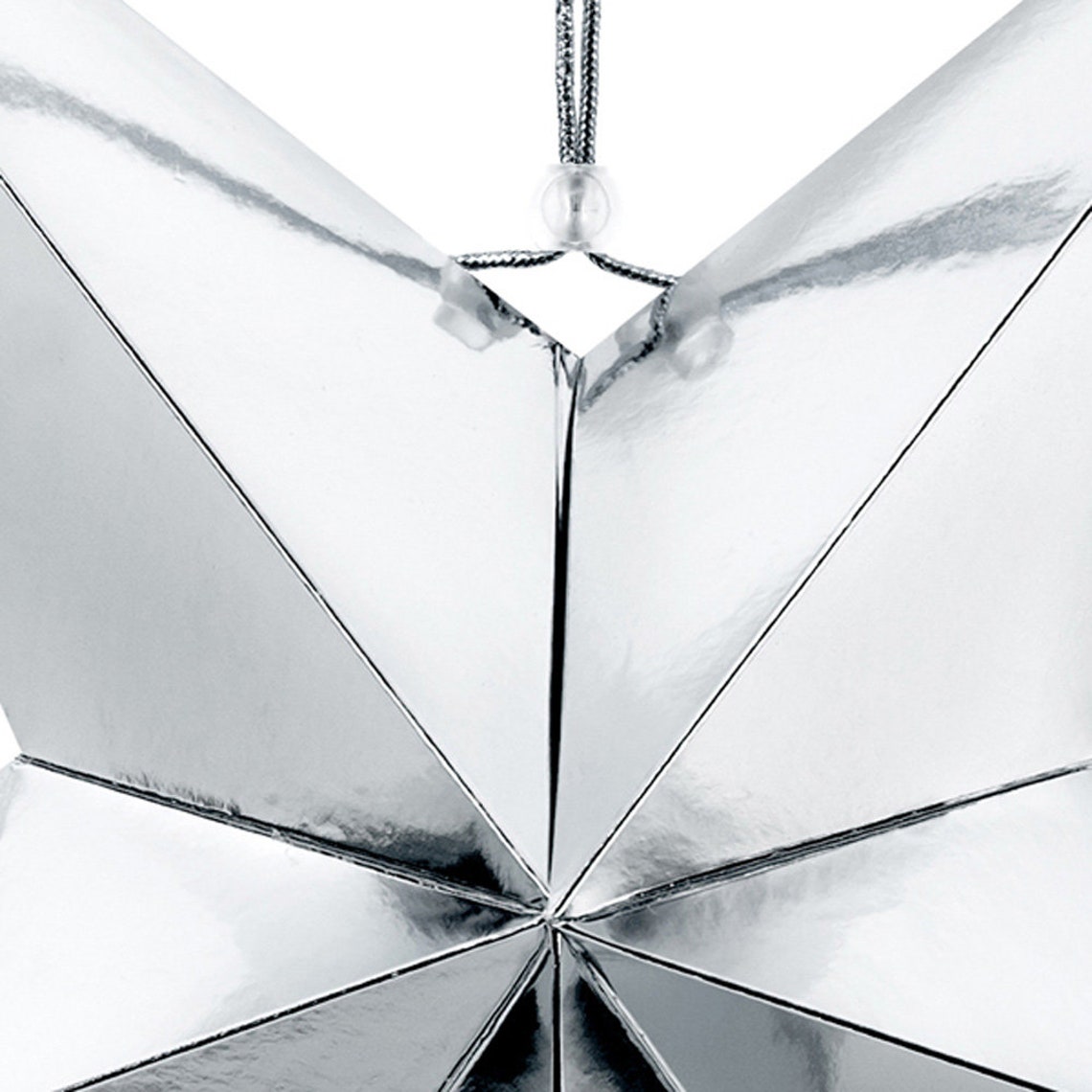 Silver Paper Hanging Star Decoration Christmas Silver Star | Etsy