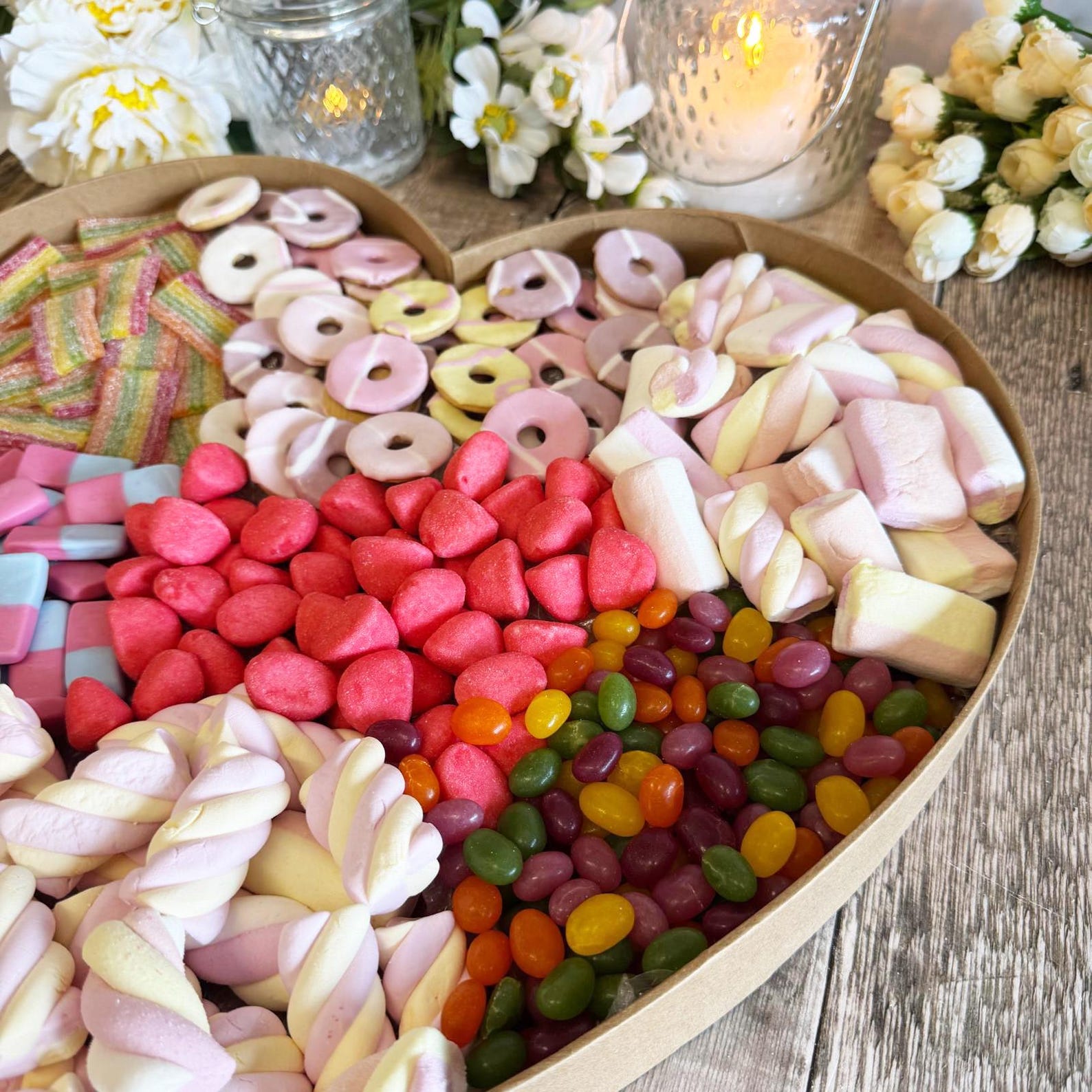 Cardboard Food Display Tray in Heart Design – Party Platter for ...