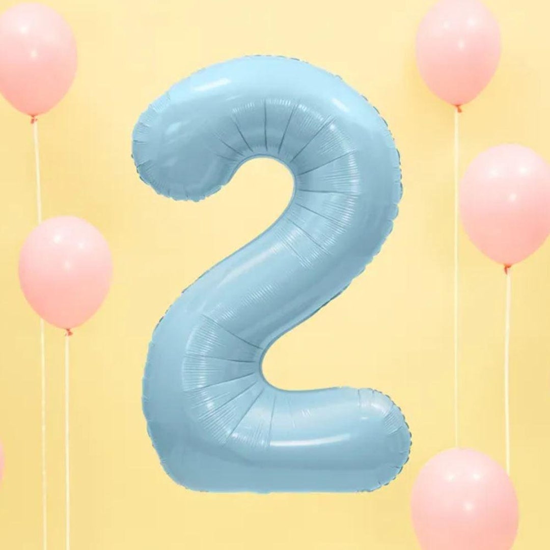 Jumbo Foil Blue Number 2 Balloon, Giant Birthday Age Number Balloon ...