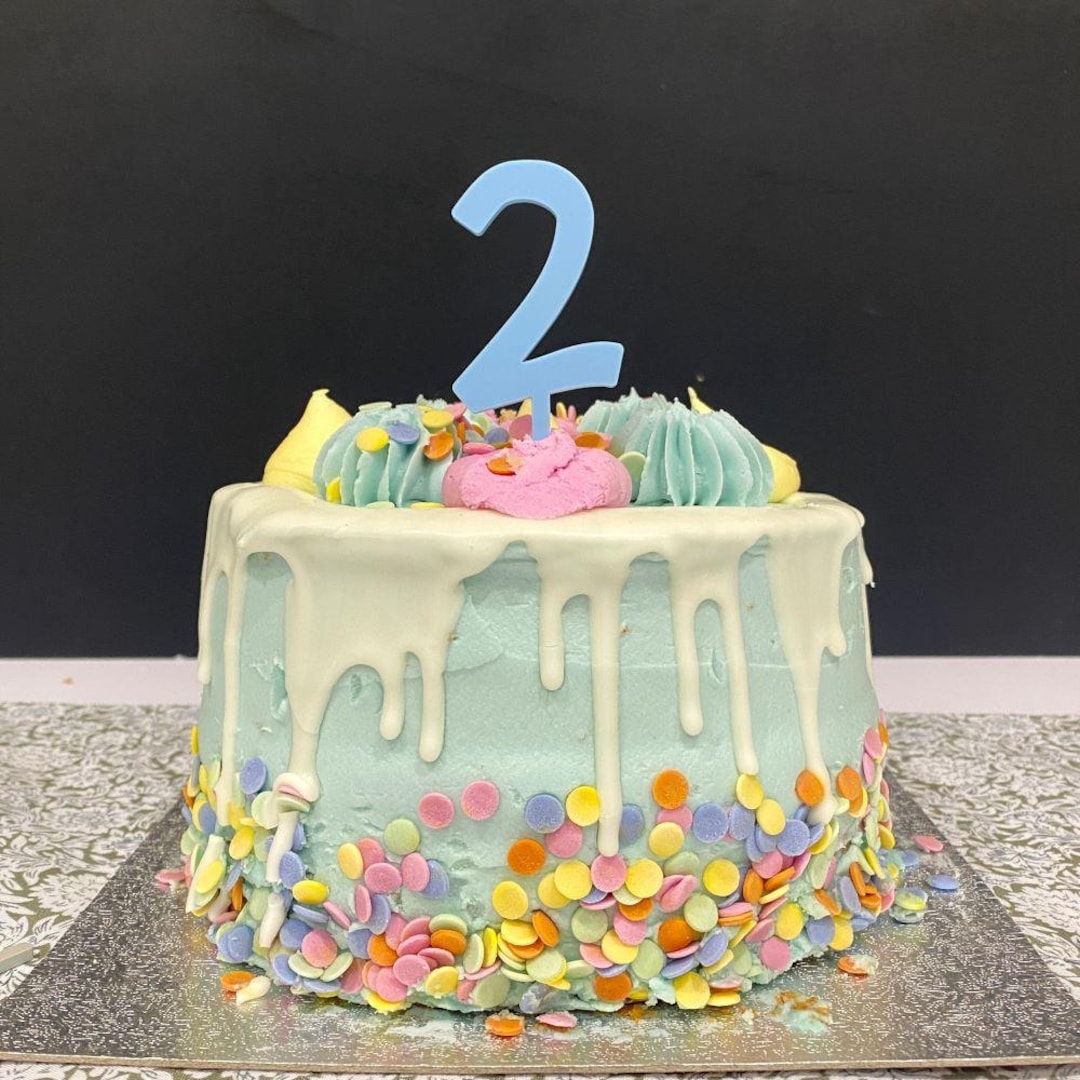 Acrylic Number 2 Birthday Cake Topper, Age Cake Decorations ...