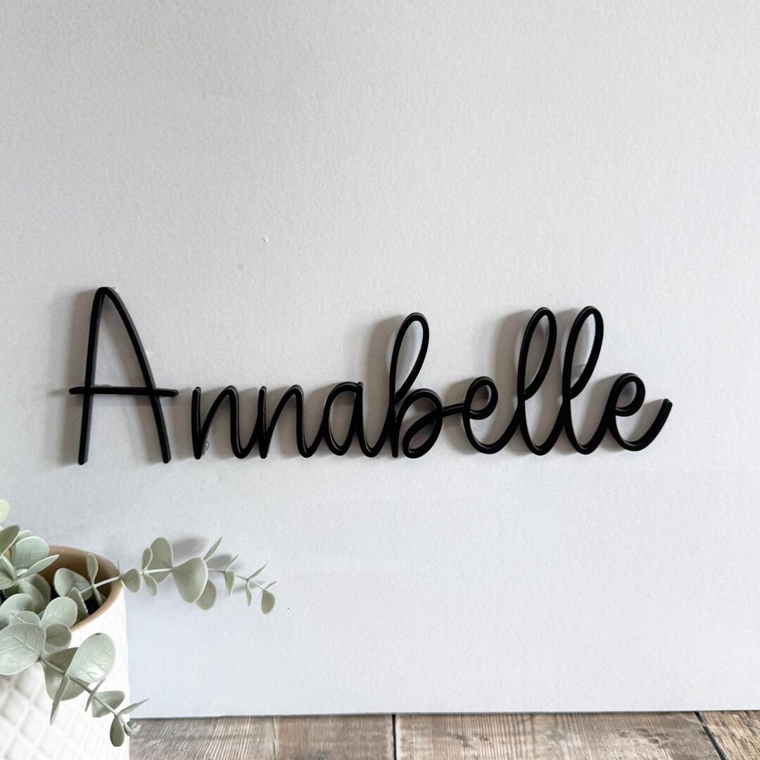 Personalised 30cm Wall Name Sign, Custom Wall Art for Home or Nursery ...