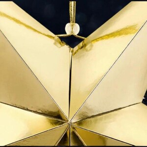 Gold Paper Hanging Star Decoration, Christmas Gold Star Decorations ...
