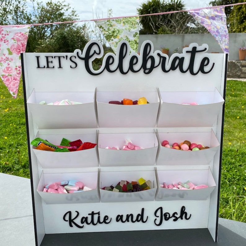 Wooden Sweet Bar Stand, Personalised Treat Wall, Pick N Mix Display ...