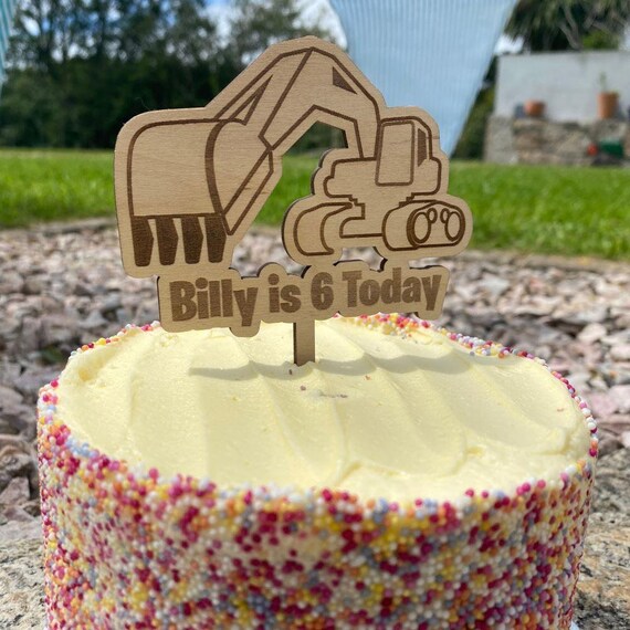 Personalised Digger Birthday Cake Topper Childrens Birthday - Etsy