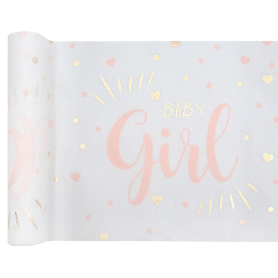Baby Shower Pink Table Runner, Girl Pink & Gold Table Runner, Baby ...