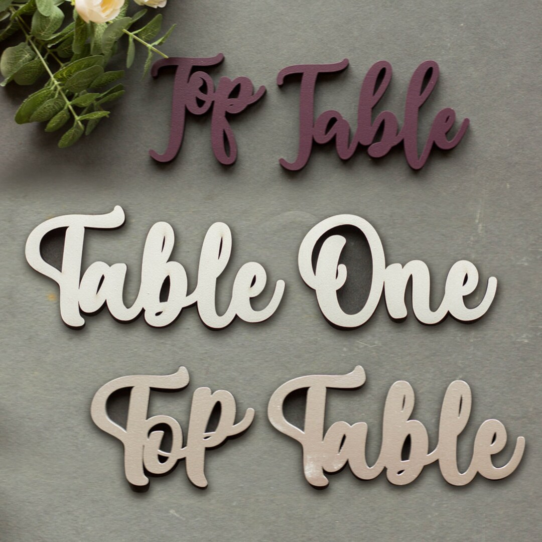 Wooden Wedding Table Numbers & Top Table Sign, Customisable Table ...