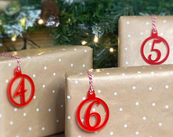 DIY Christmas Advent Calendar Red Printable Numbers 1 25, Digital ...