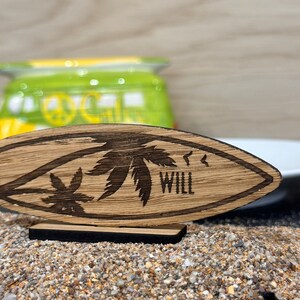 Surfboard Place Names Wooden Personalised, Beach Theme Wedding Favours ...