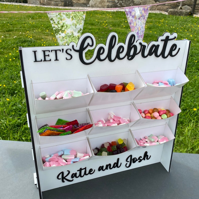 Wooden Sweet Bar Stand, Personalised Treat Wall, Pick N Mix Display ...