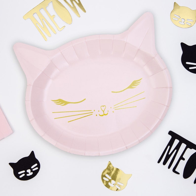 6 Kitty Cat Paper Party Plates, Kitty Cat Birthday Theme, Kitty Cat ...