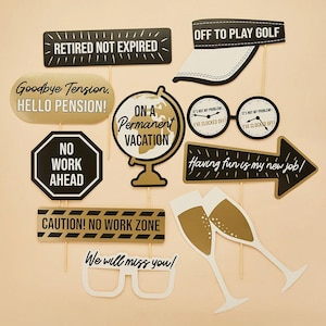 10 Retirement Party Photo Booth Props, Farewell Party, Retired Not ...