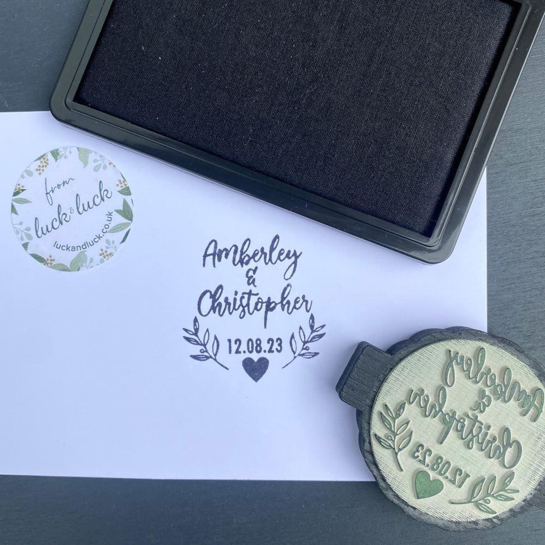 Custom Wedding Rubber Stamp Names and Dates, Wedding Stationary, Save ...