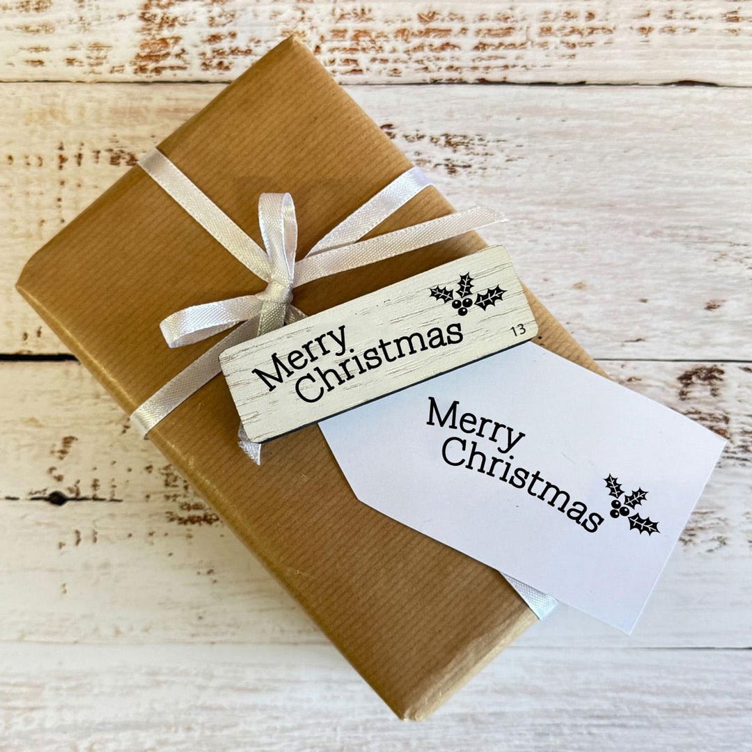 Large Merry Christmas Craft Stamp, Scrapbooking, DIY Festive Paper ...
