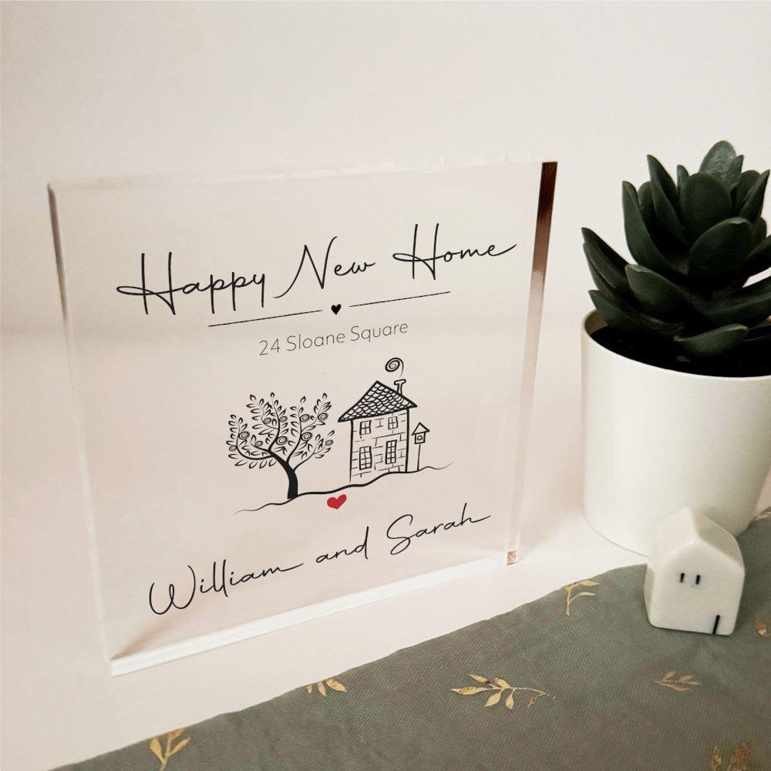 Personalised New Home Gift, First House Gift, Moving Gift, Acrylic ...