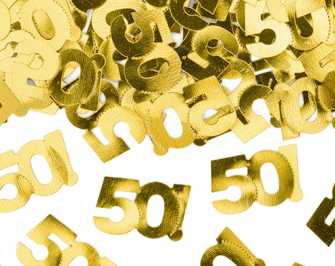 Age Confetti, Number 50 Table Confetti, Gold 50th Birthday Table ...
