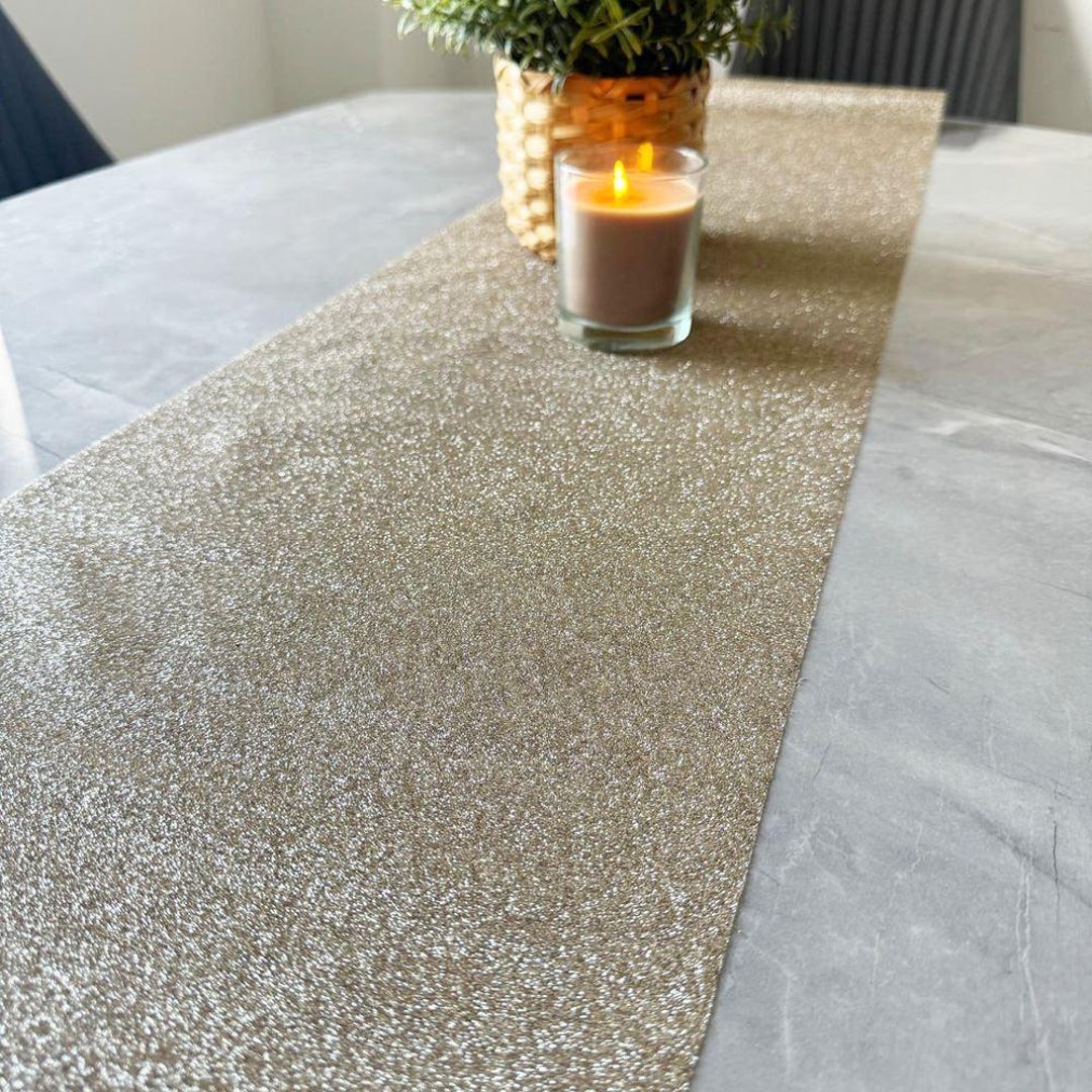 Gold Glitter Table Runner, Christmas Sparkle Table Covering, Gold Party ...