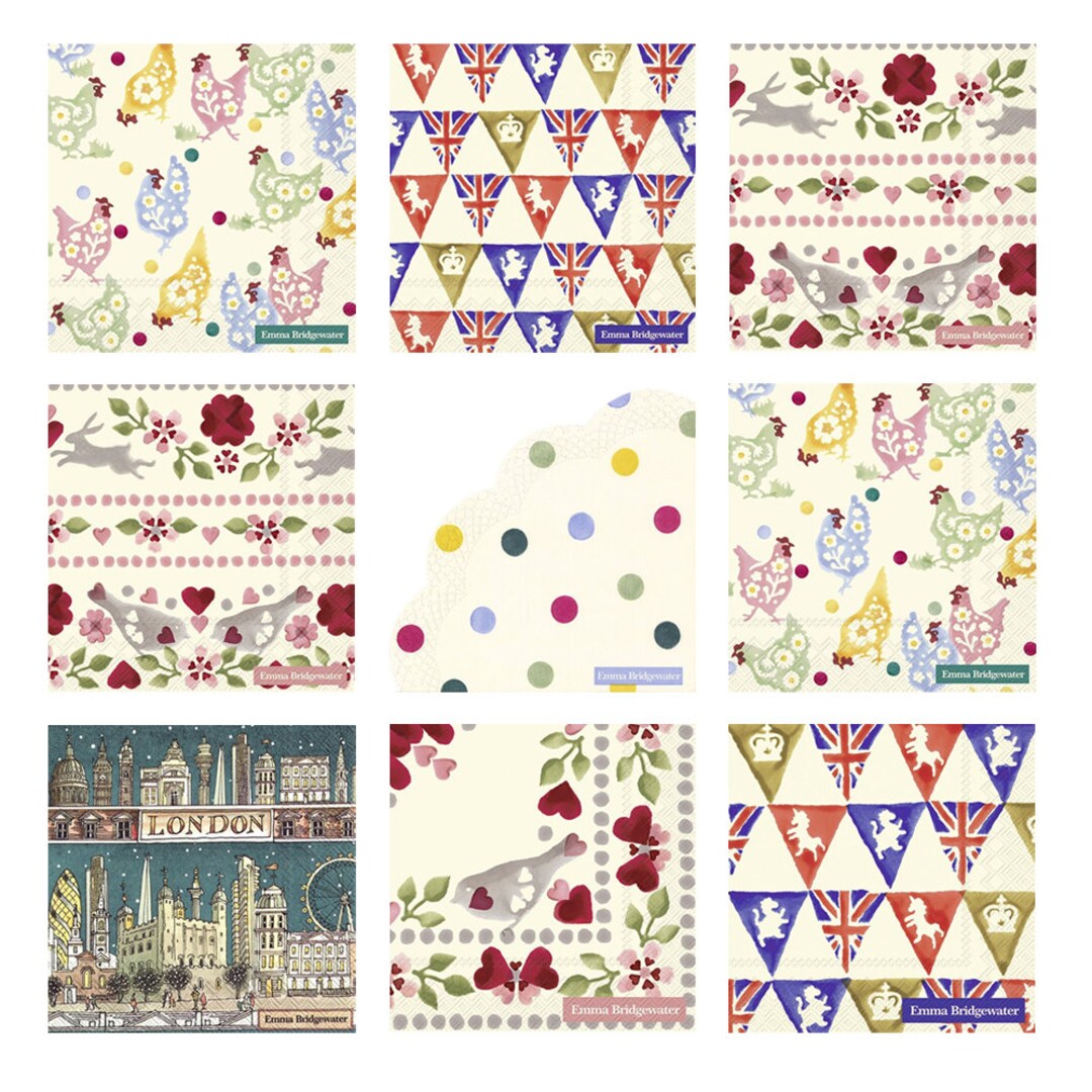 Springtime Paper Napkins, London Napkins, Farm Animal Napkins, Union ...