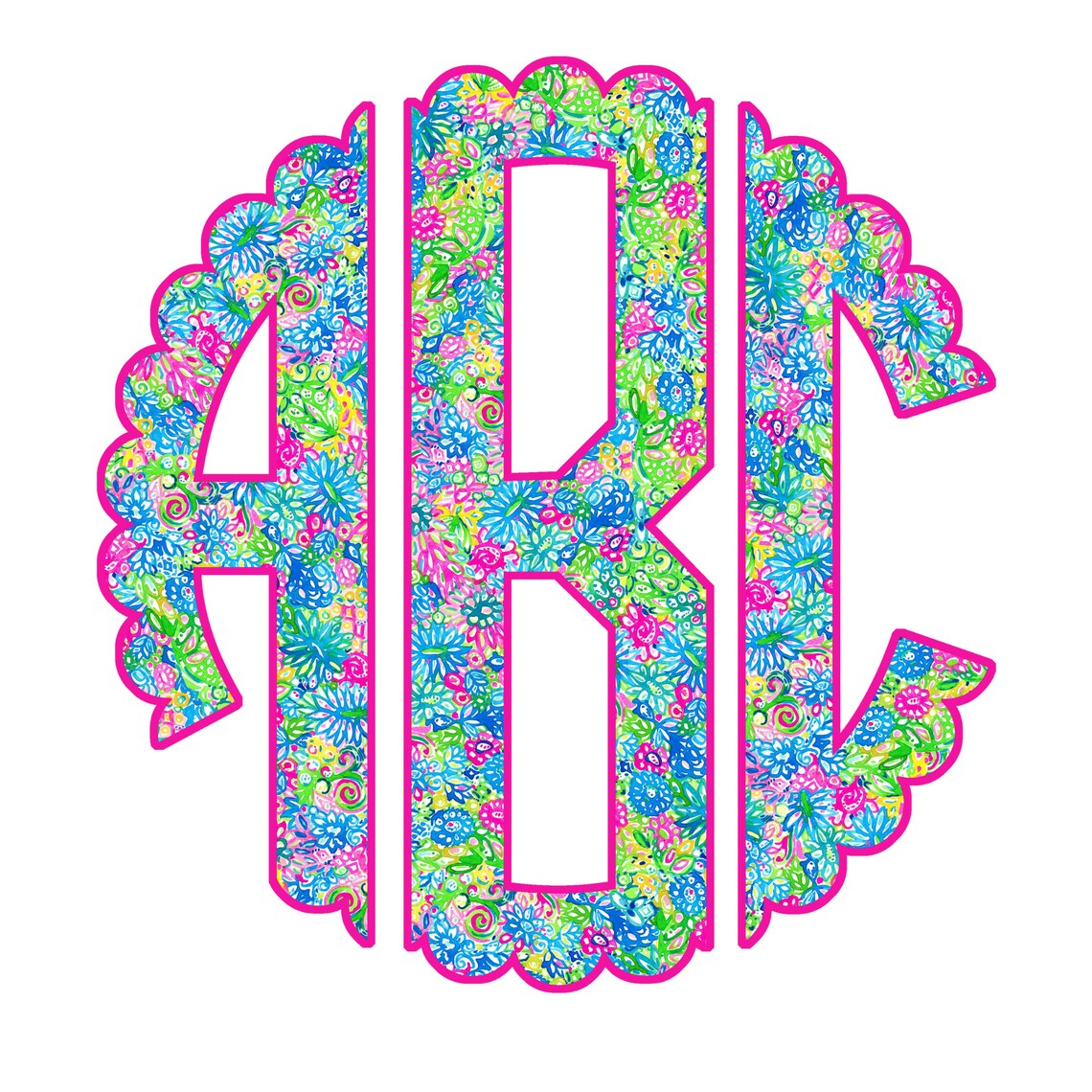 Exotic Lace Preppy Monogram PNG Monogram Alphabet Pack - Etsy