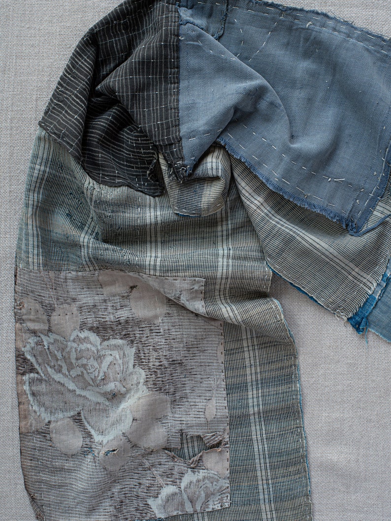 Antique Japanese Indigo Patchwork Boro Textile Sashiko Mends - Etsy