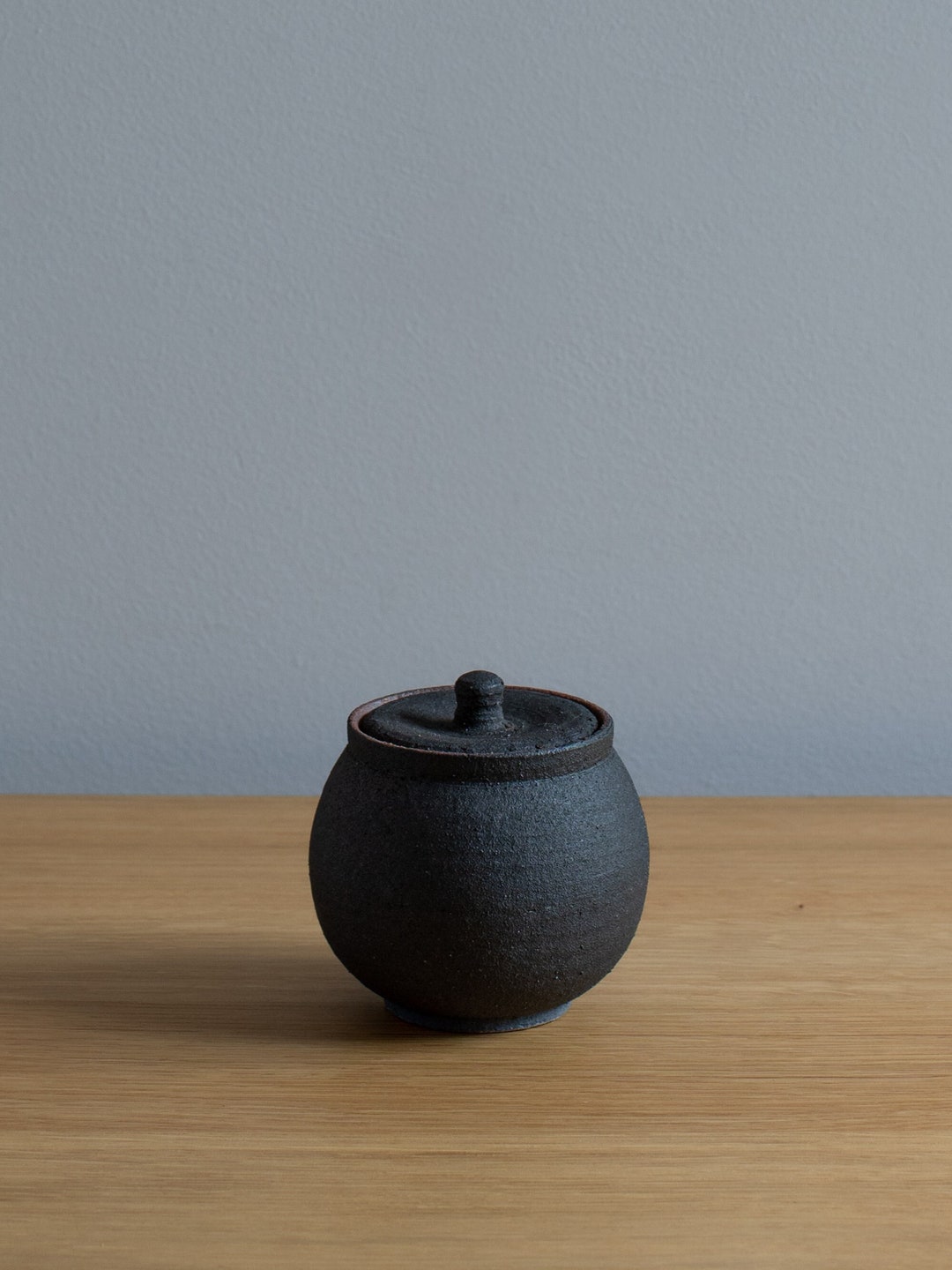 Japanese Shigaraki Ceramic Lidded Salt Pot - Charcoal - Etsy