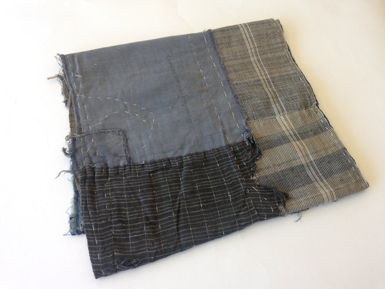 Antique Japanese indigo patchwork boro textile sashiko mends | Etsy