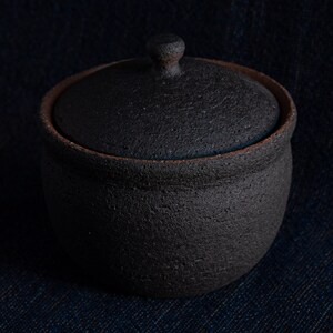 Japanese Shigaraki Ceramic Lidded Salt Pot - Charcoal (large) - Etsy