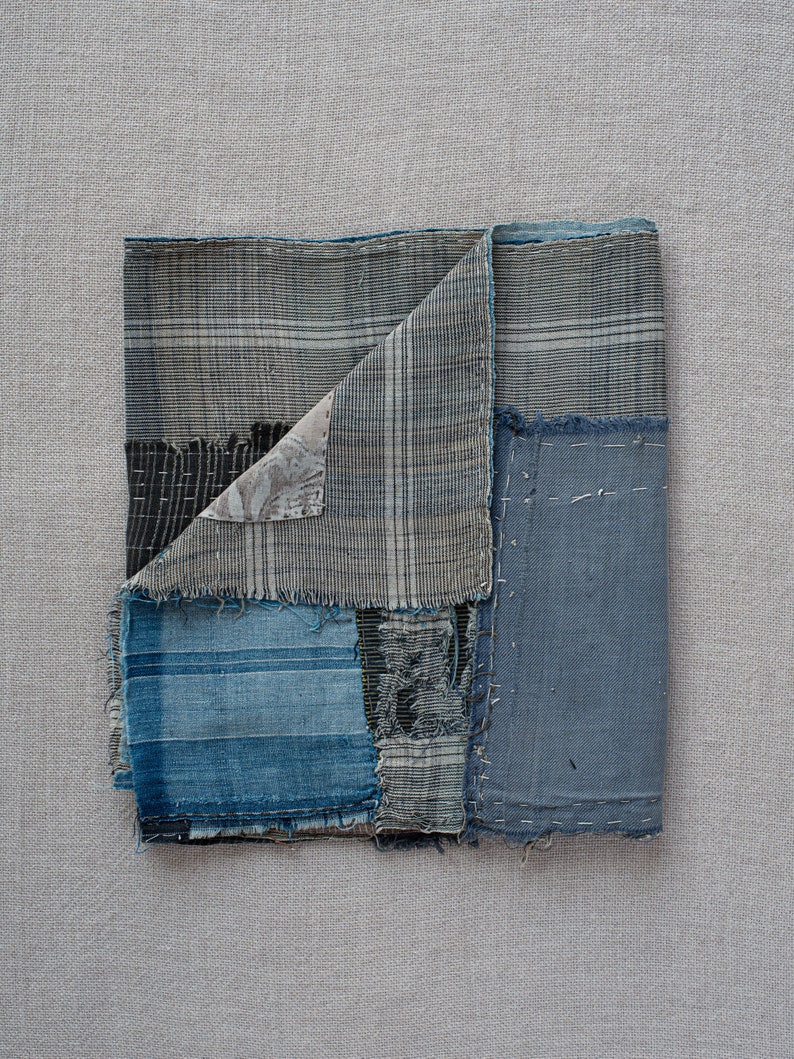Antique Japanese Indigo Patchwork Boro Textile Sashiko Mends - Etsy