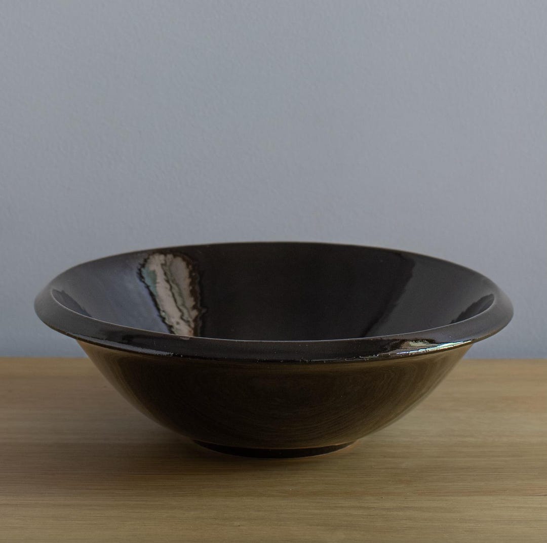 Japanese Bon Accueil Serving Bowl - Dark Brown - Etsy