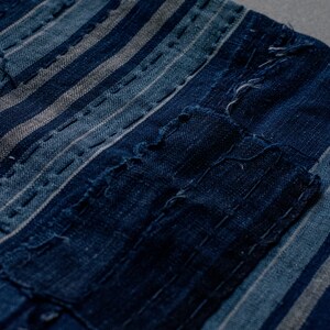 Antique Japanese Indigo Striped Patchwork Boro Textile - Etsy