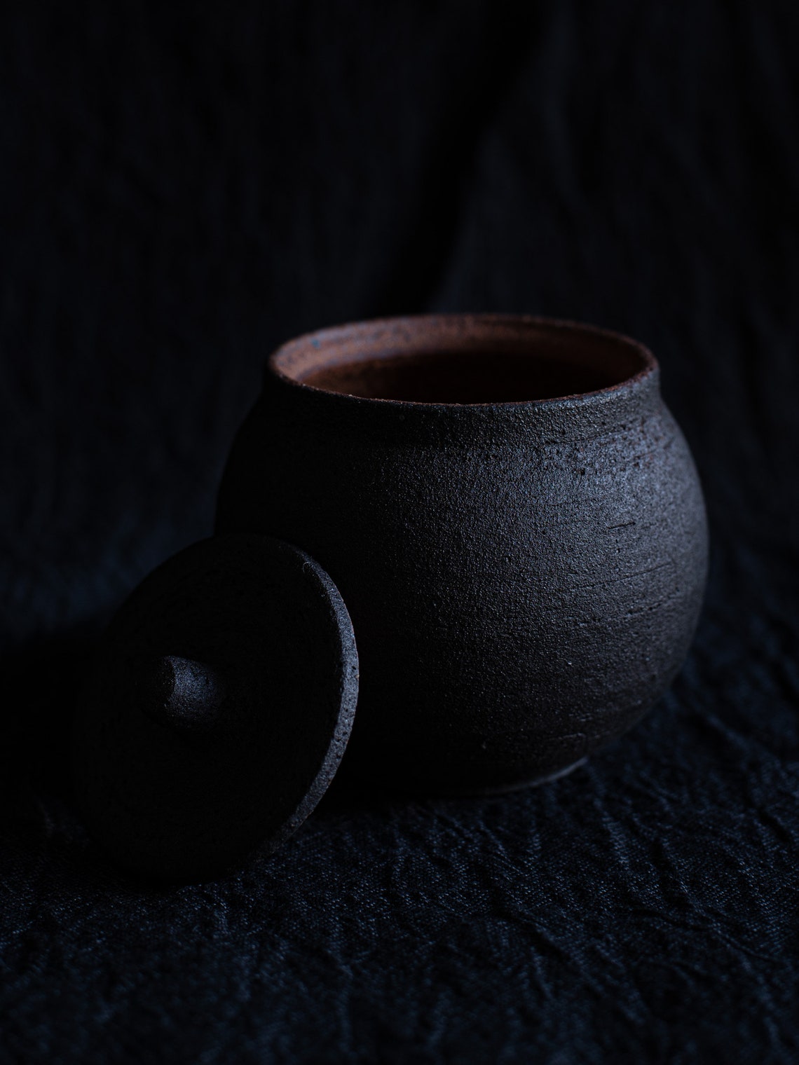 Japanese Shigaraki Ceramic Lidded Salt Pot Charcoal - Etsy
