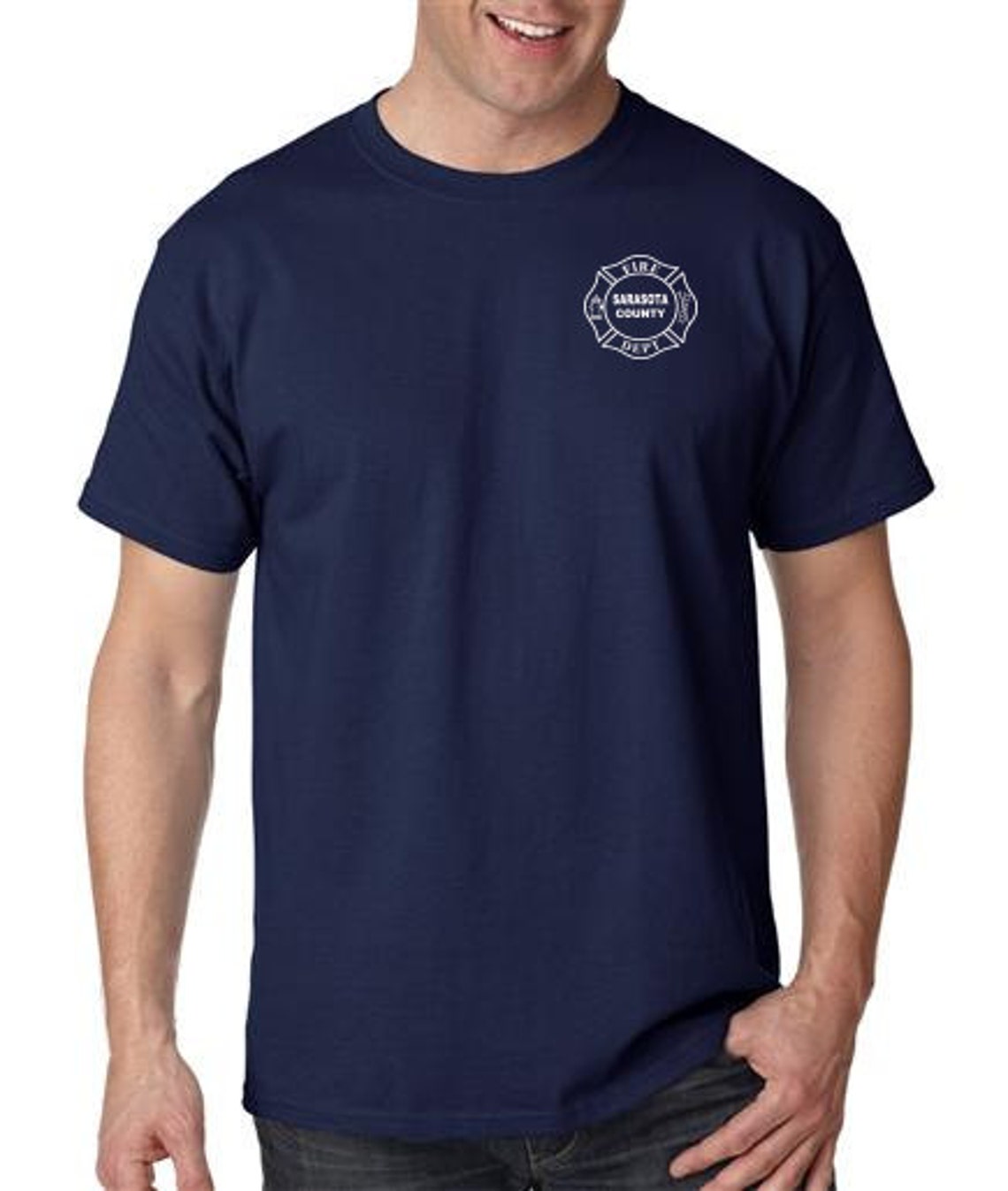 SCFD Duty Navy Short Sleeve T-shirt in Cotton or Polyester 2 | Etsy