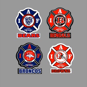 Firefighter Decals NFL - IAFF for Union Members - Stickers for Car ...