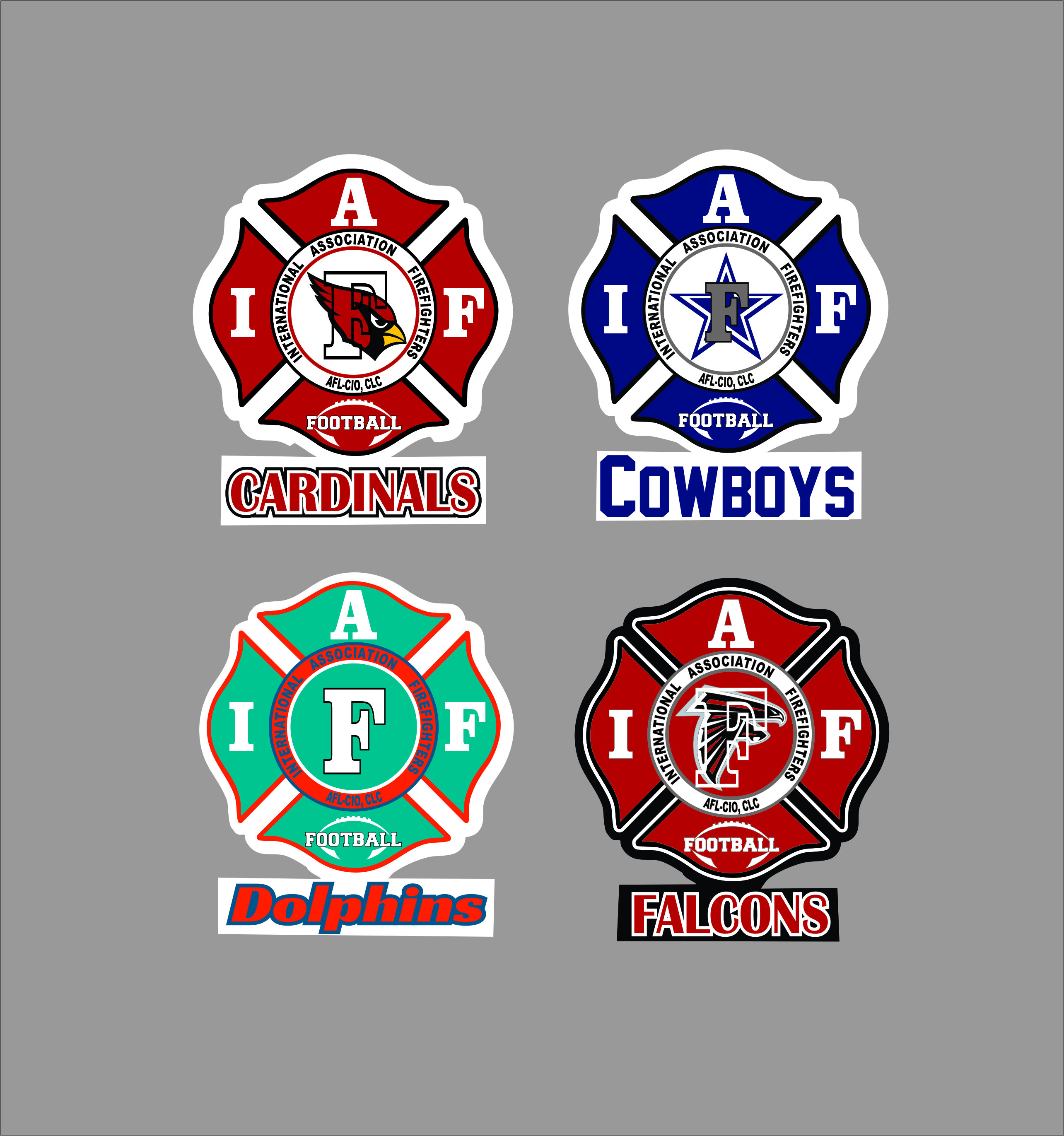 Firefighter Decals NFL - IAFF for Union Members - Stickers for Car ...