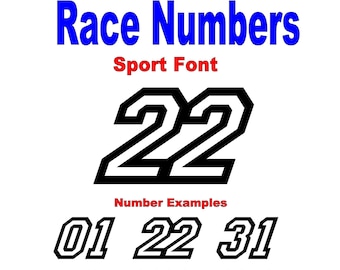 Race Car Number Font - Etsy