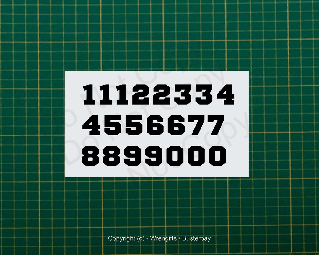 Sport - Helmet Number Vinyl Decals Set of 22 Stickers - Select Color ...