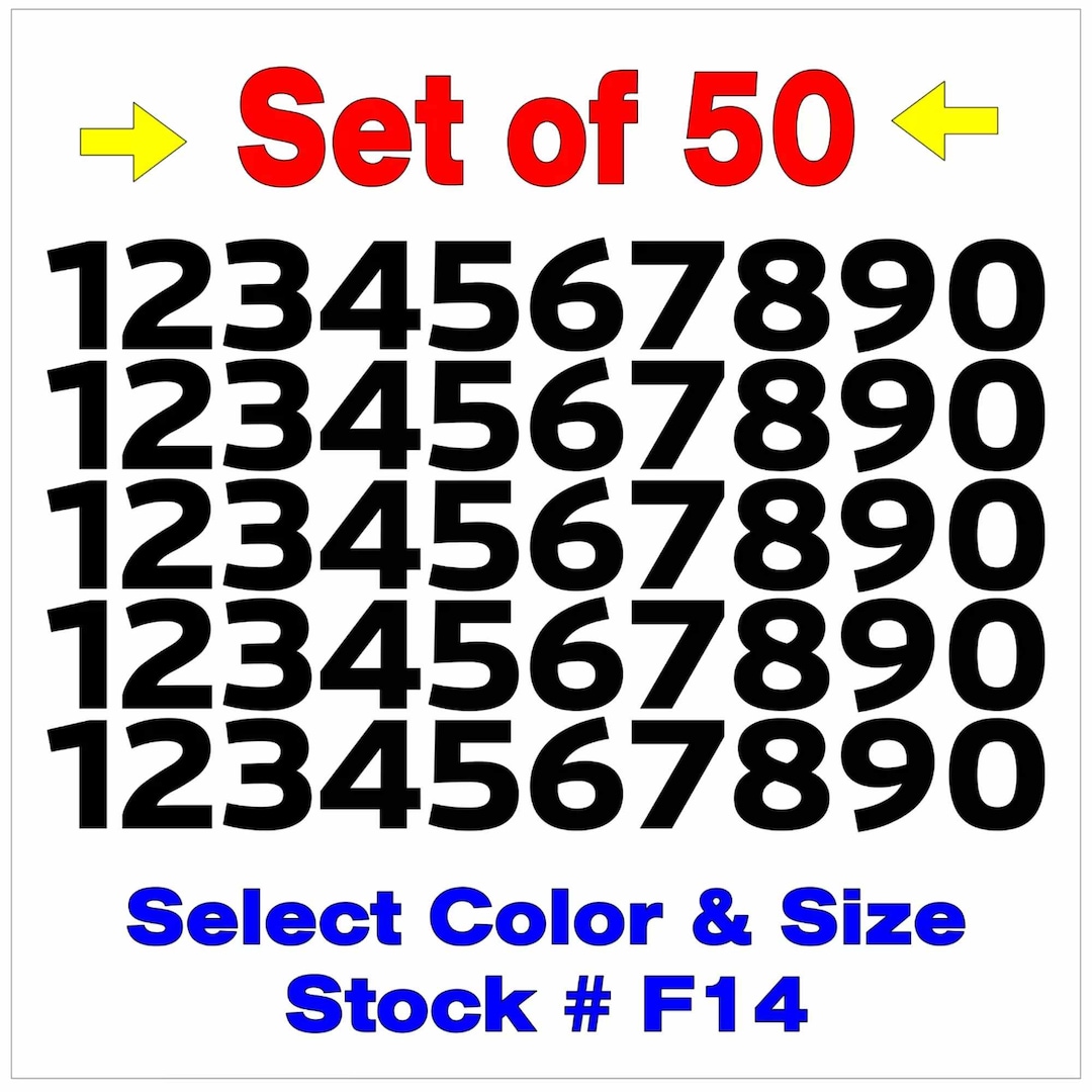 0 9 Numbers Vinyl Sticker Decals Outdoor Quality - Mailboxes Sporting ...