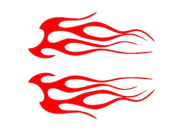 Flames Set of 2 Vinyl Decals for Car / Motorcycle / RC / Laptop ...