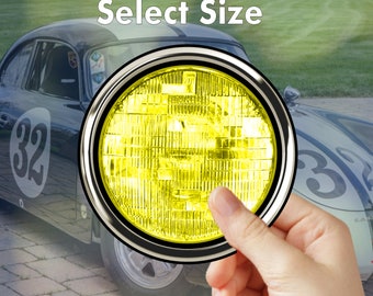 Faux Fake Round Blue Headlight & Chrome Ring Stickers for | Etsy