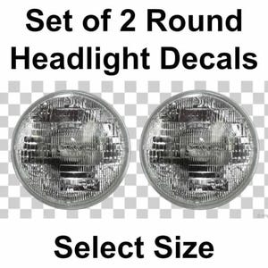 Set of 2 Round Headlight Graphics Racing Headlamp Drag Racing - Faux ...