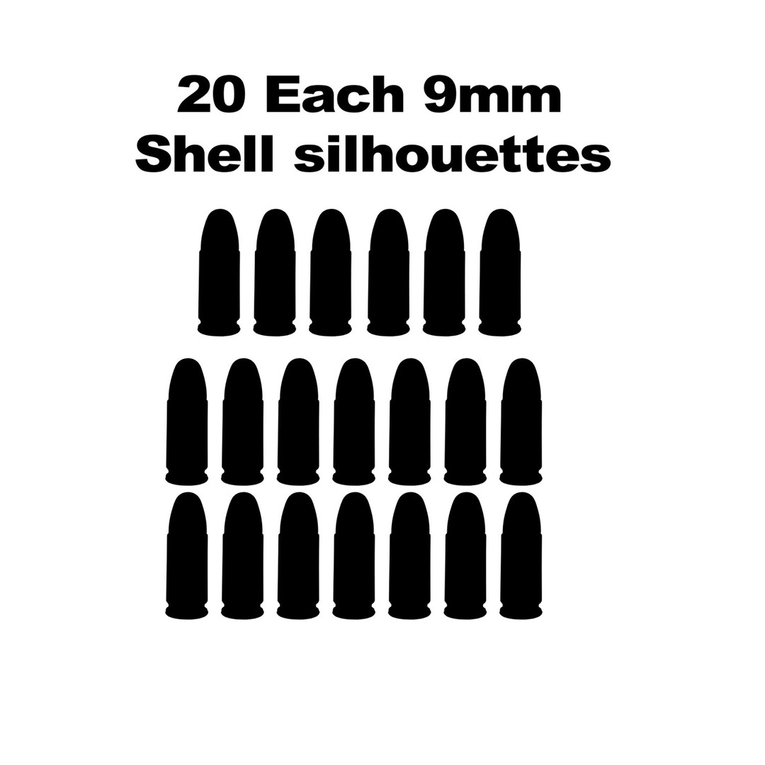 20 Ea 9mm Silhouette Shell Shaped Vinyl Decal Stickers Select Color ...