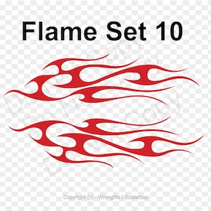 Set of 2 Vinyl Decal Flames - Style FLM 10 - Select Size & Color - Etsy