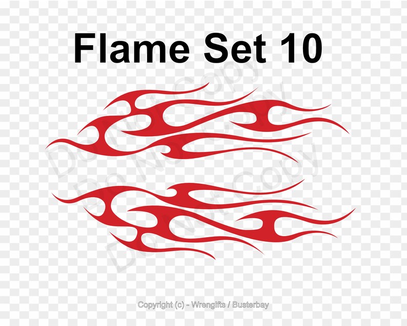 Set of 2 Vinyl Decal Flames - Style FLM 10 - Select Size & Color - Etsy