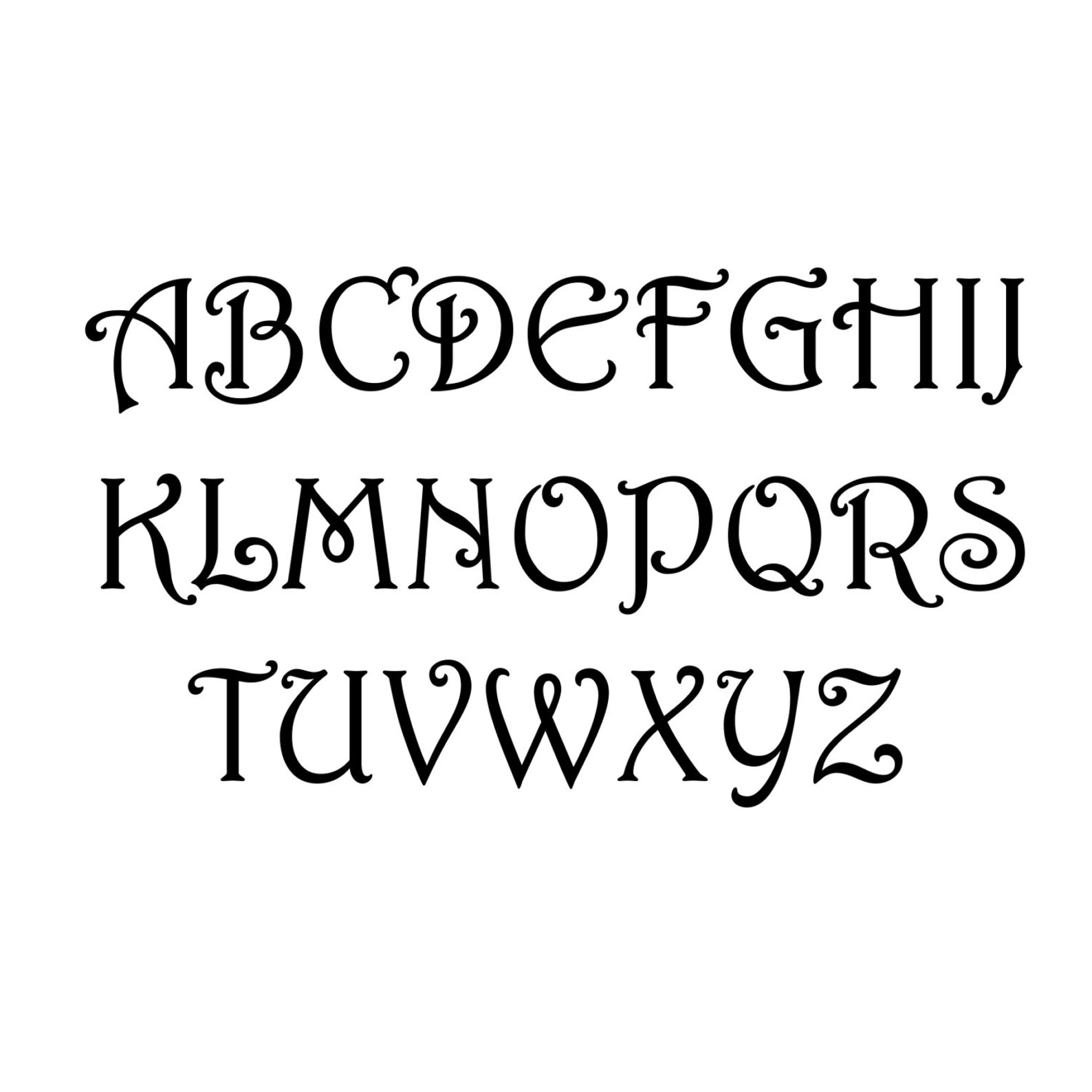 26 Monogram Vinyl Decals 1.5" Tall - Harrington Font - Select Color ...